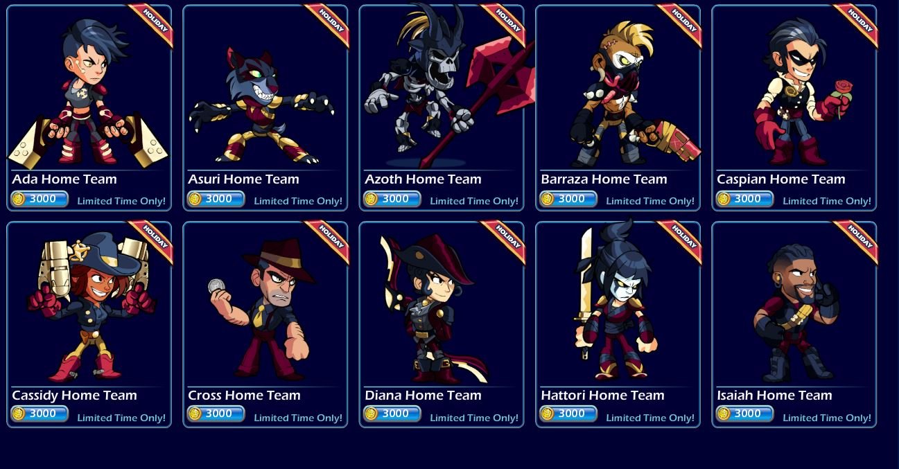 Brawlhalla Patch Notes 3.28: Back To School, Holiday Home Team Colors